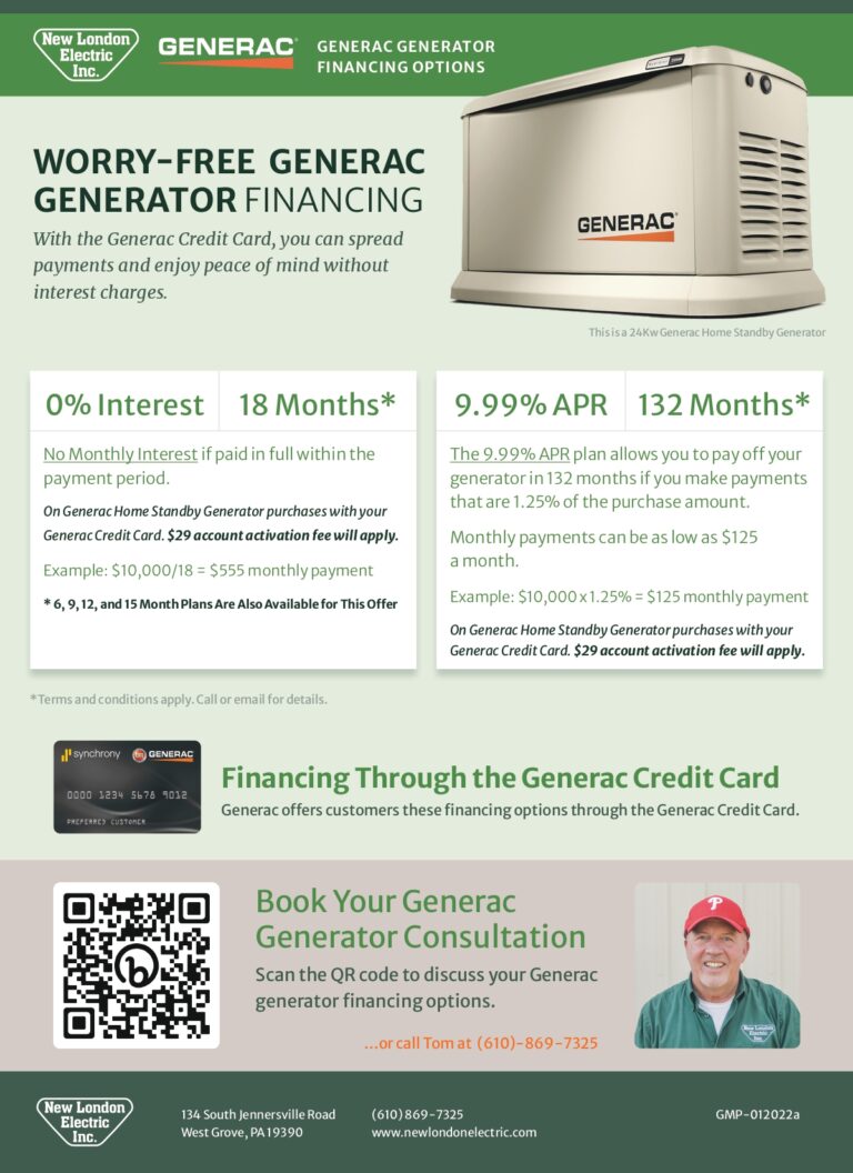 Generac Generator Financing — New London Electric